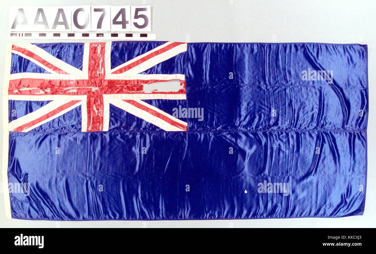 RNVR Blue Ensign. Machine-sewn silk. Marked '29th July 1930. This is ...