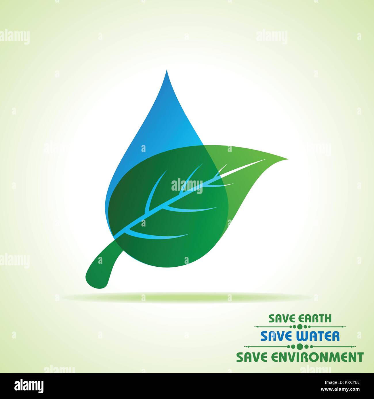 Save Nature Concept with leaf and water droplet stock vector Stock ...