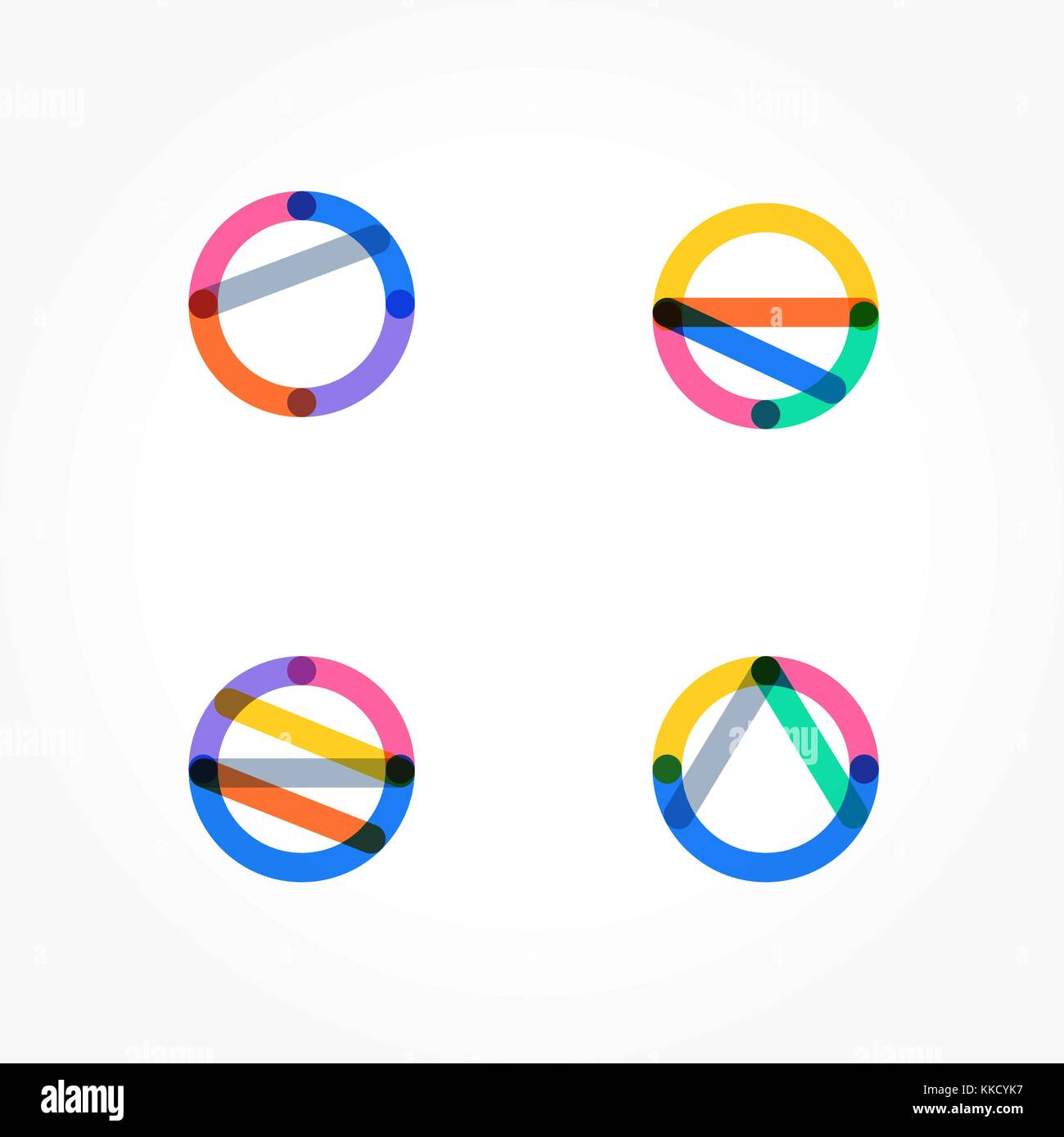 Set of minimal geometric multicolor shapes. Trendy hipster icons and ...
