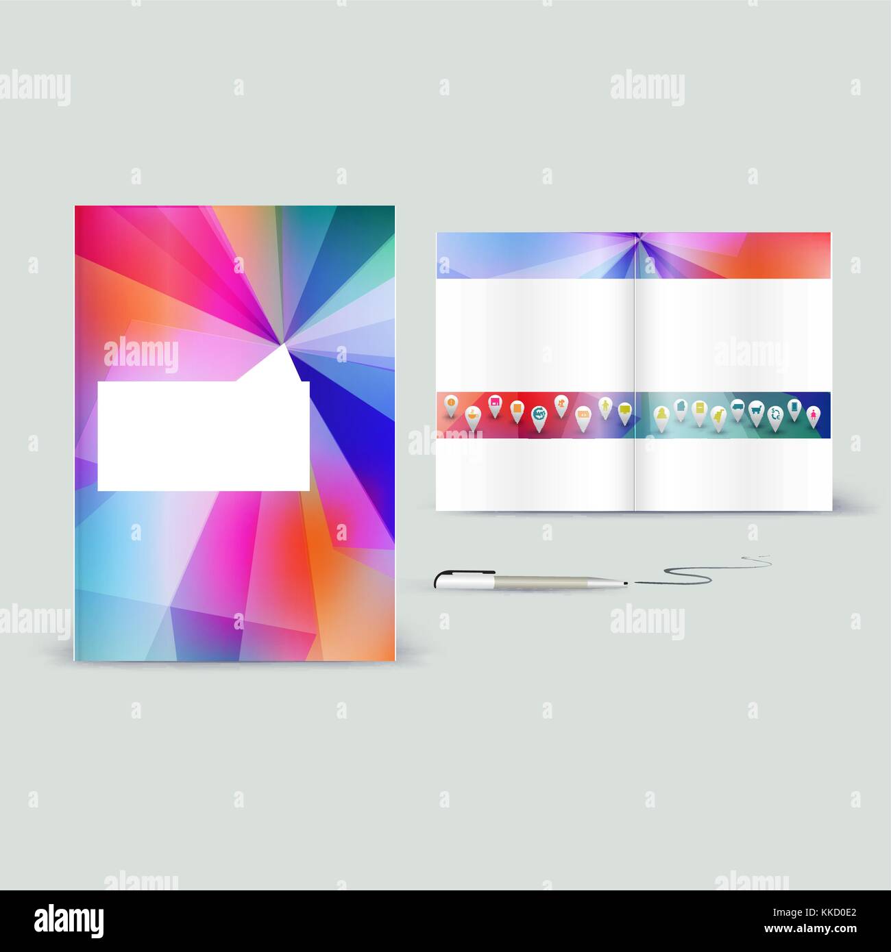 Corporate booklet promotion template with color elements. Vector ...