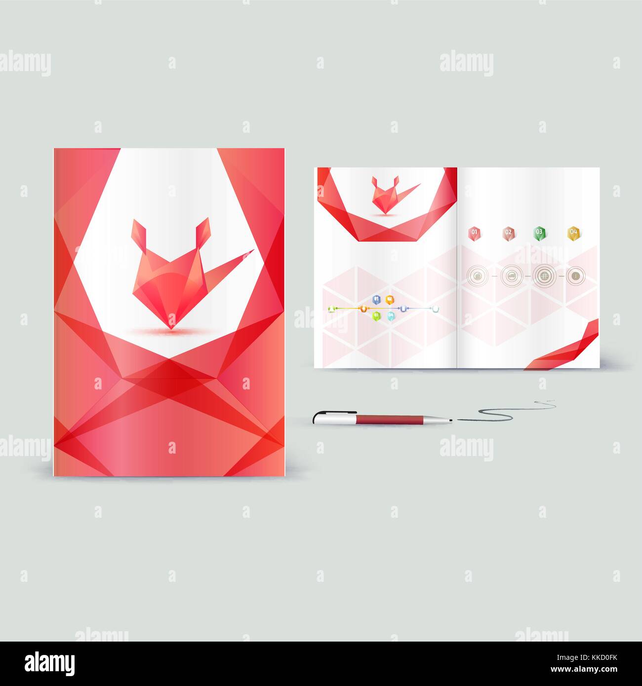 Corporate booklet promotion template with color elements. Vector ...