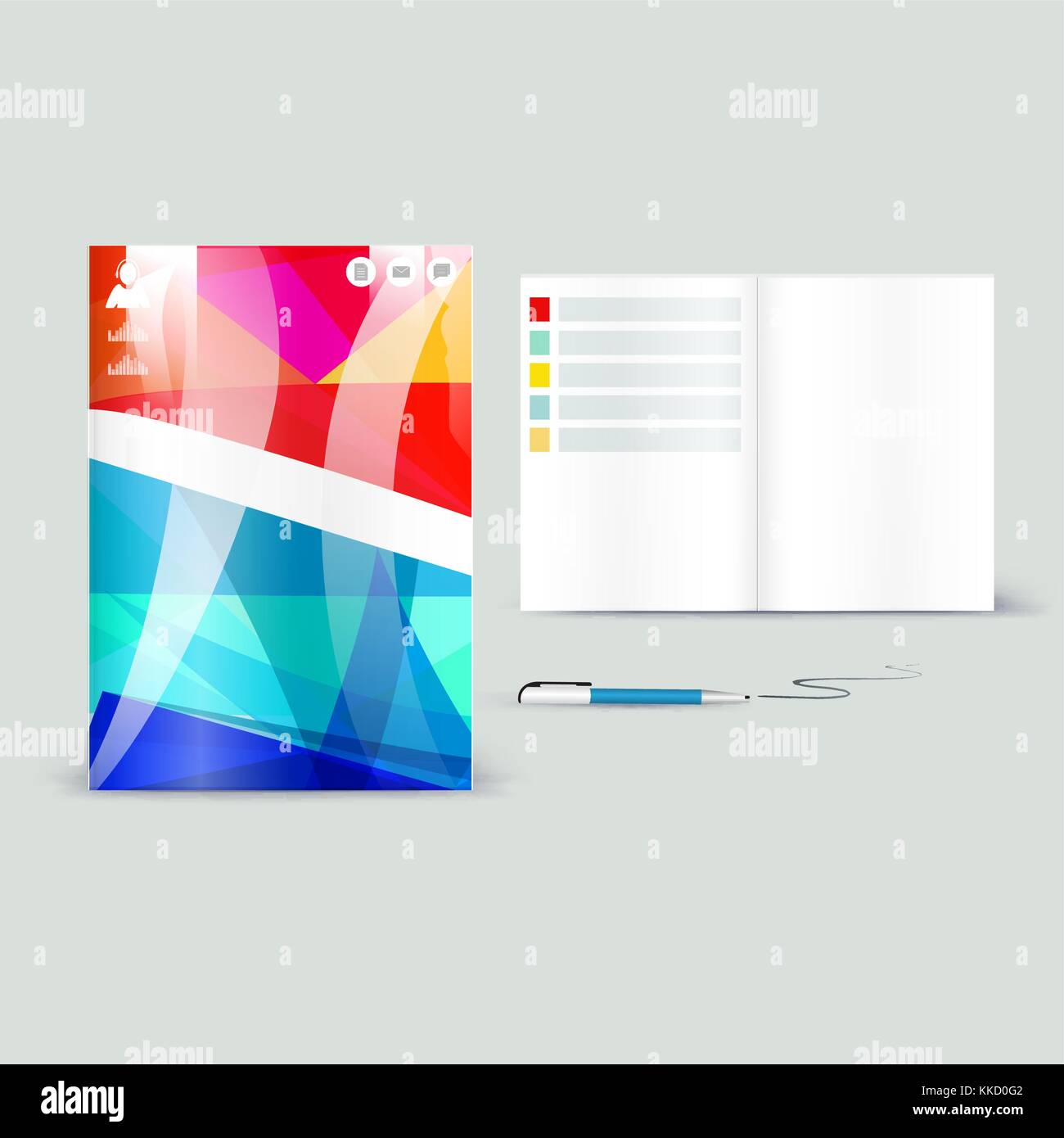 Corporate booklet promotion template with color elements. Vector ...