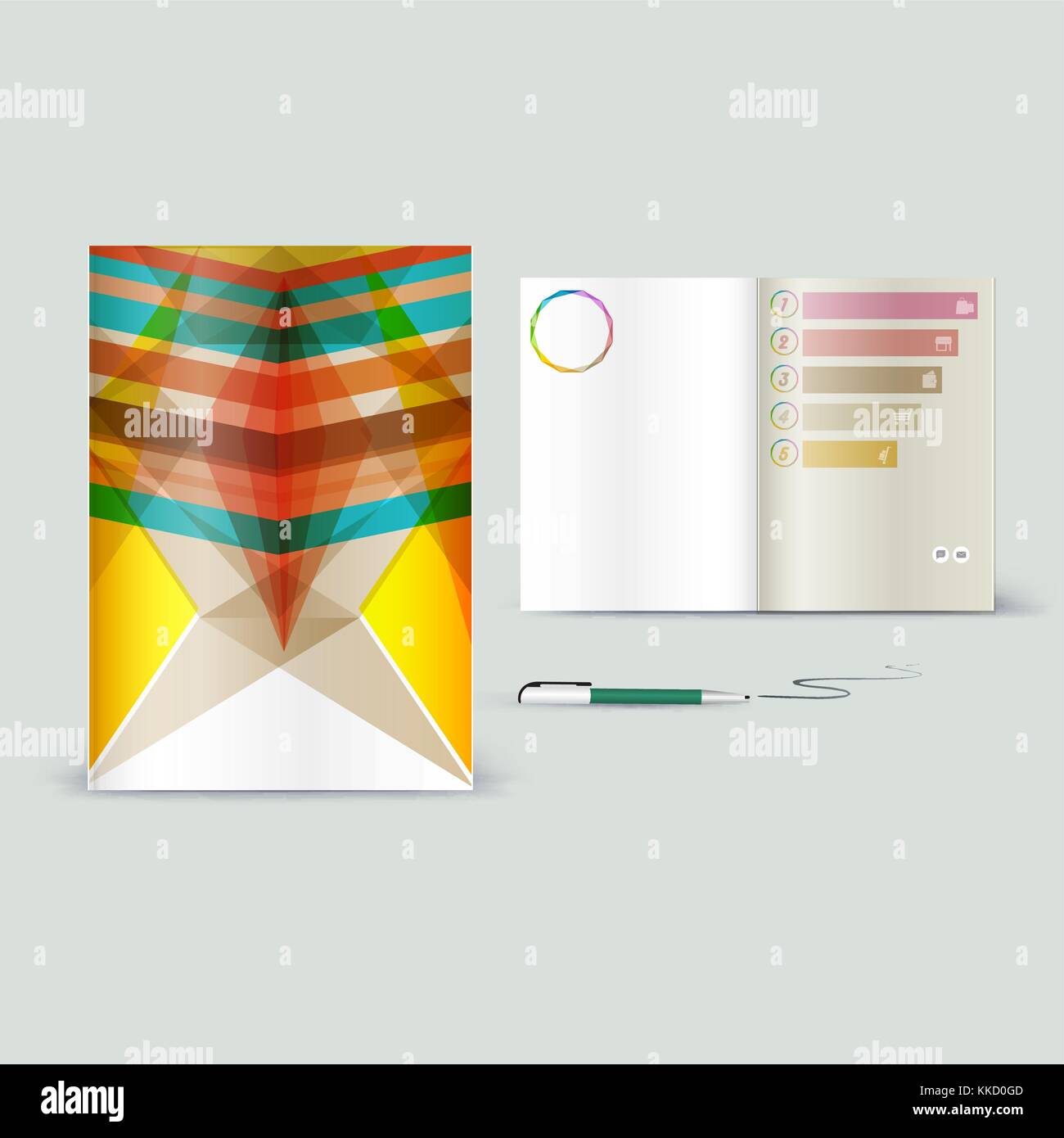 Corporate booklet promotion template with color elements. Vector ...
