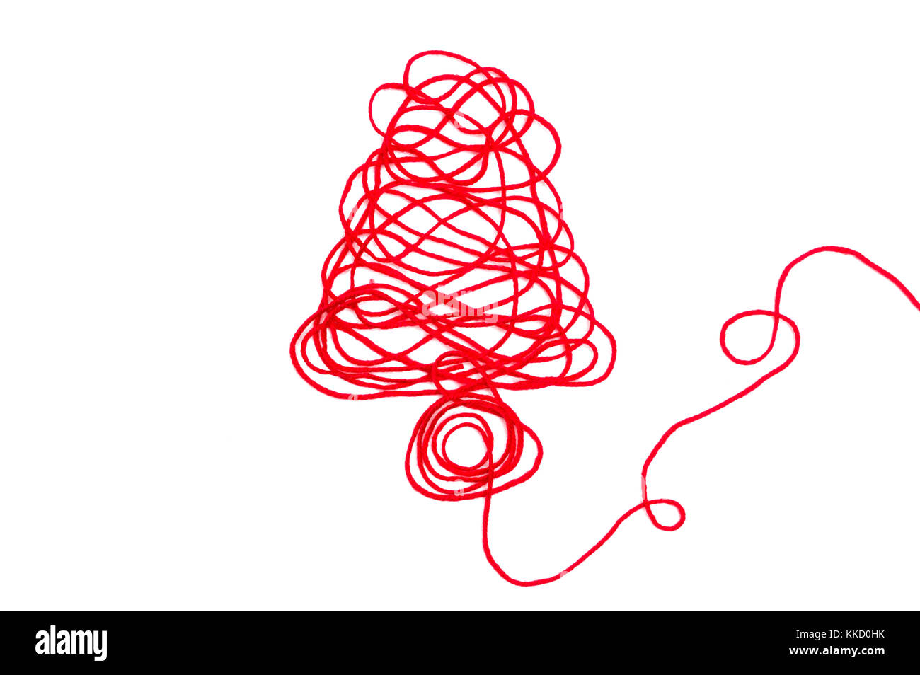 A tree made of red thread on white background Stock Photo - Alamy