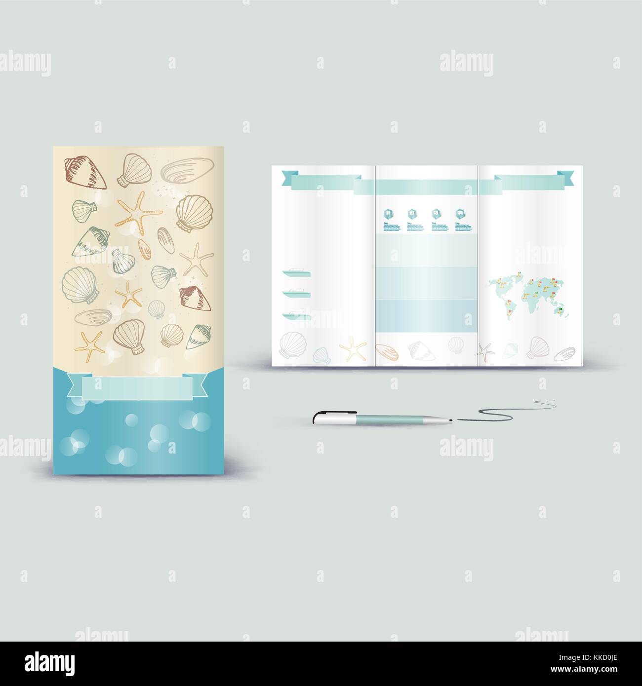 Corporate booklet promotion template with color elements. Vector ...