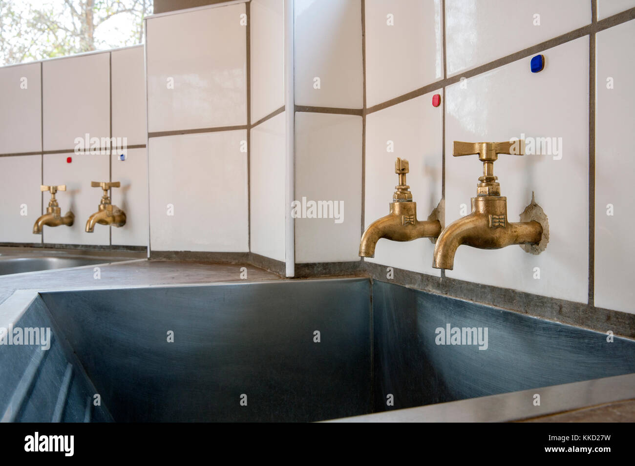 Wash basins at Tamboti Luxury Campsite, Onguma Game Reserve, Namibia ...