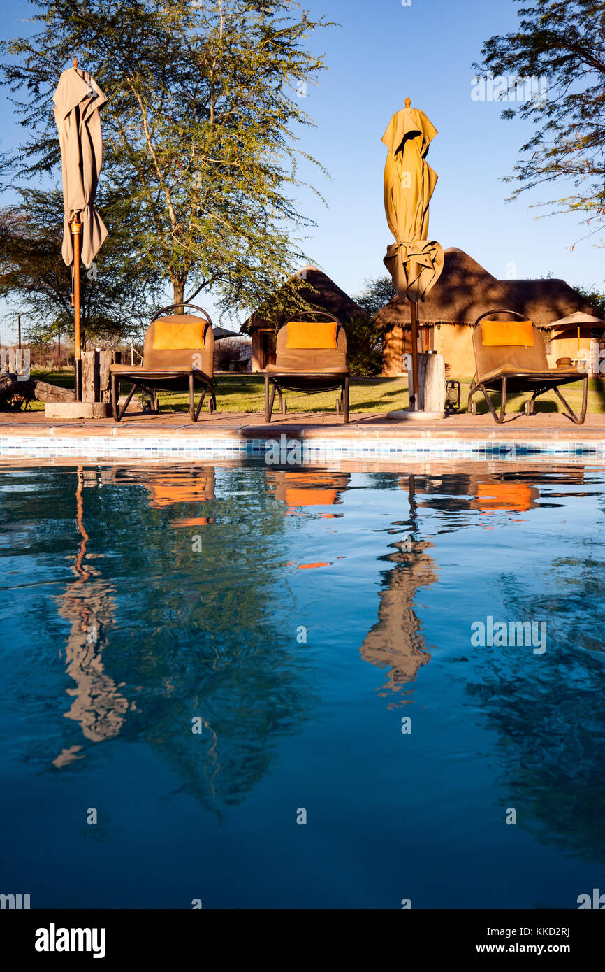 Swimming Pool area at Onguma Bush Camp, Onguma Game Reserve, Namibia ...