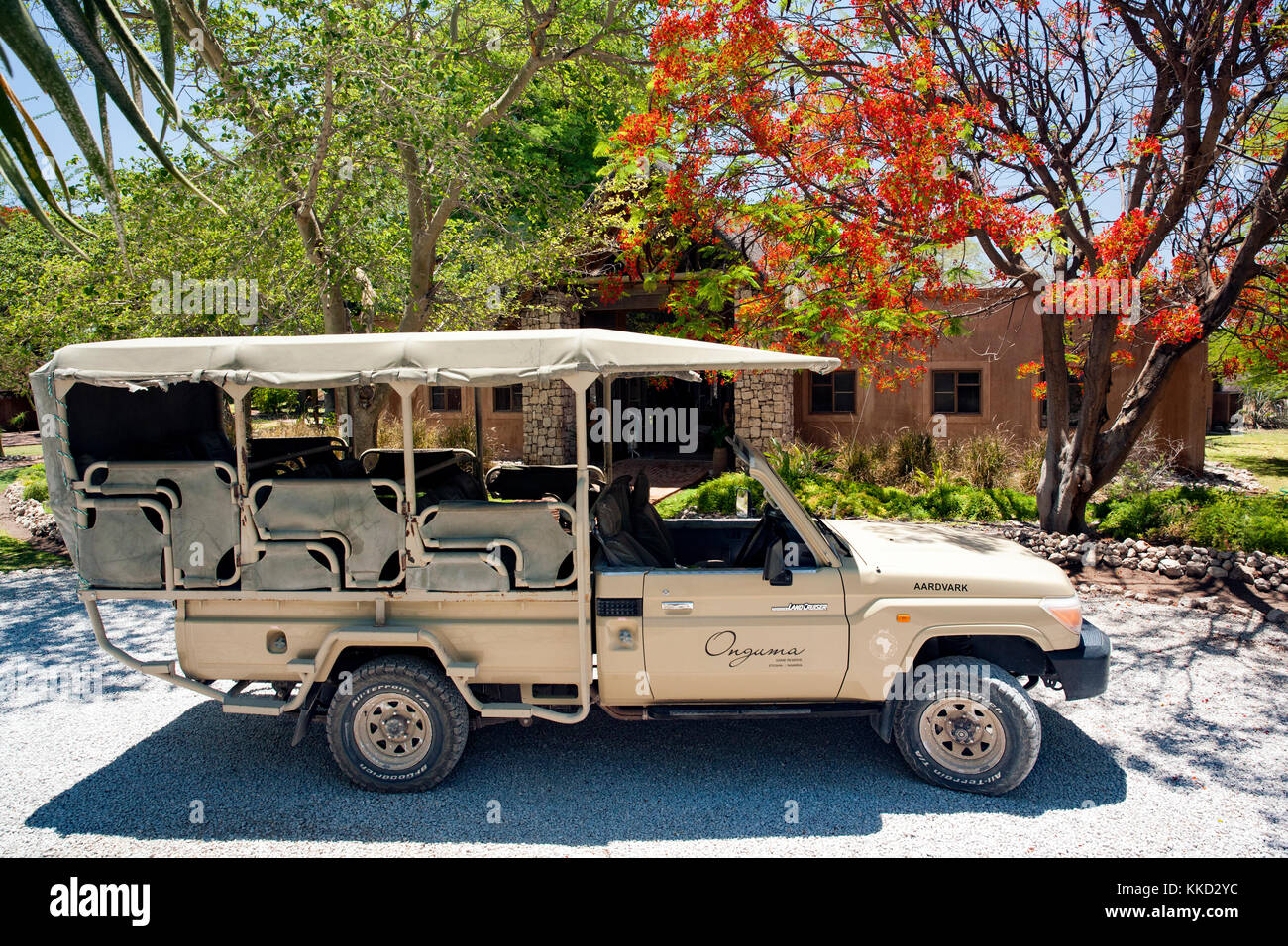 Safari Vehicle at Onguma Bush Camp, Onguma Game Reserve, Namibia ...