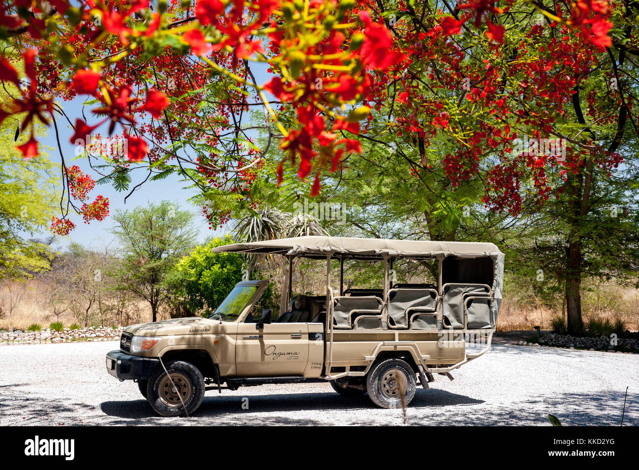 Safari Vehicle at Onguma Bush Camp, Onguma Game Reserve, Namibia ...