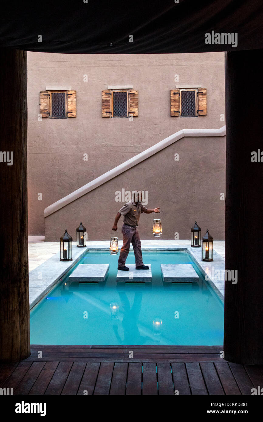 Courtyard at Onguma The Fort, Onguma Game Reserve, Namibia, Africa ...