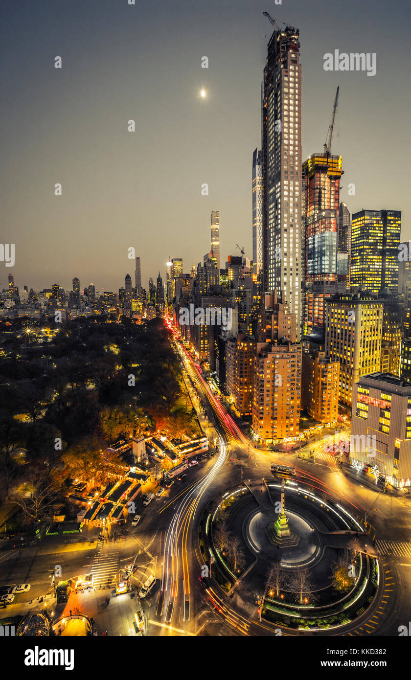 Colombo Square and Central park Manhattan from above Stock Photo - Alamy
