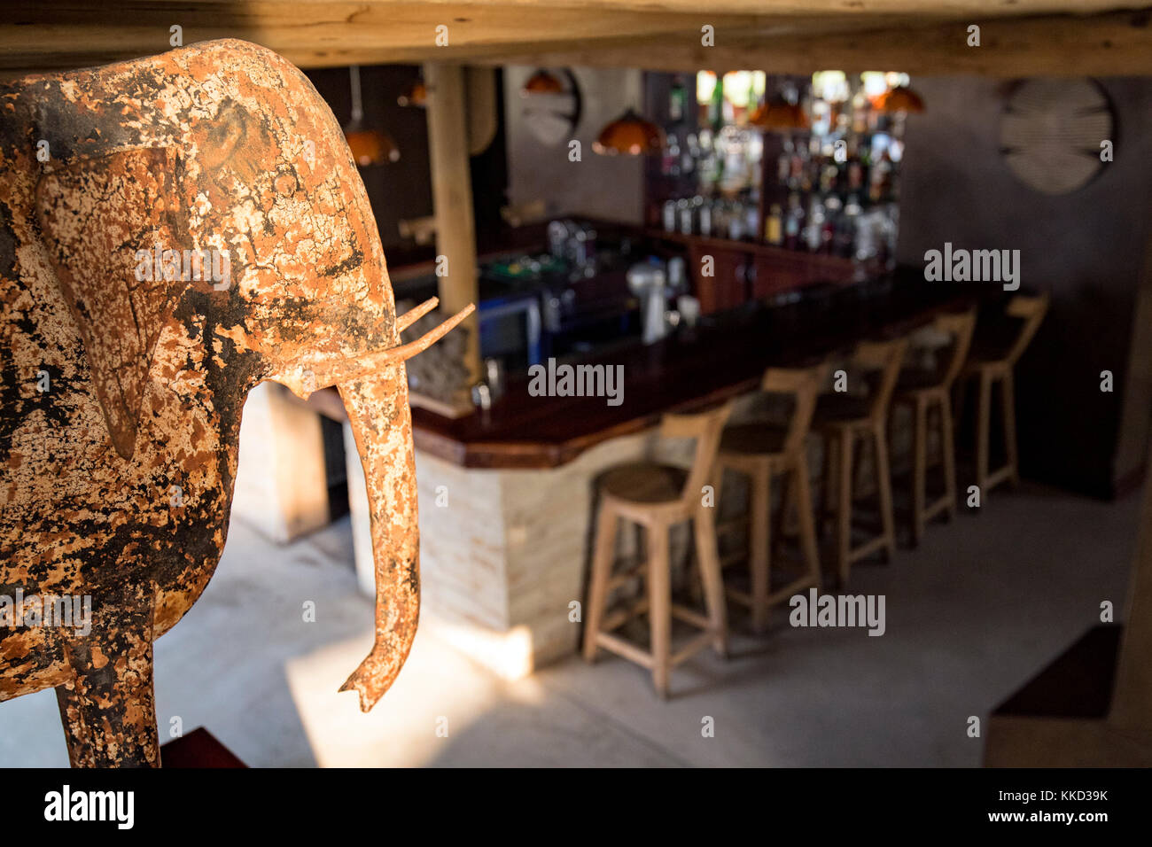 Bar at Onguma Bush Camp, Onguma Game Reserve, Namibia, Africa Stock ...
