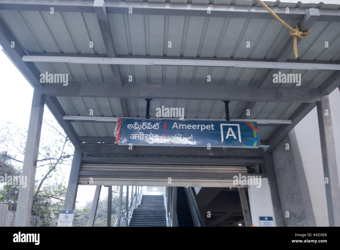 HYDERABAD,INDIA-NOVEMBER 29,2017.The Hyderabad Metro Rail Project is ...