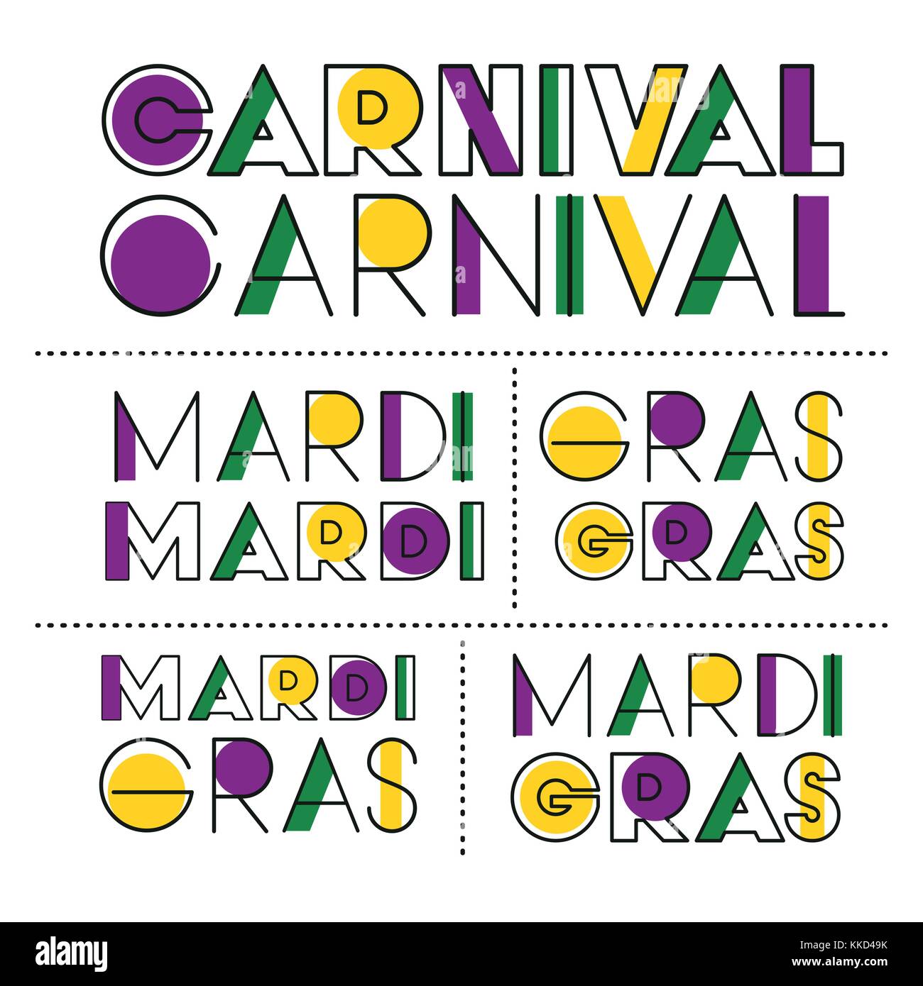 carnival mardi gras sticker text set Stock Vector Image & Art - Alamy