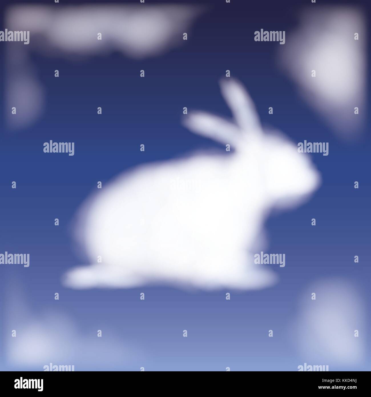 nightly background with cloud in shape of bunny in the sky Stock Vector ...