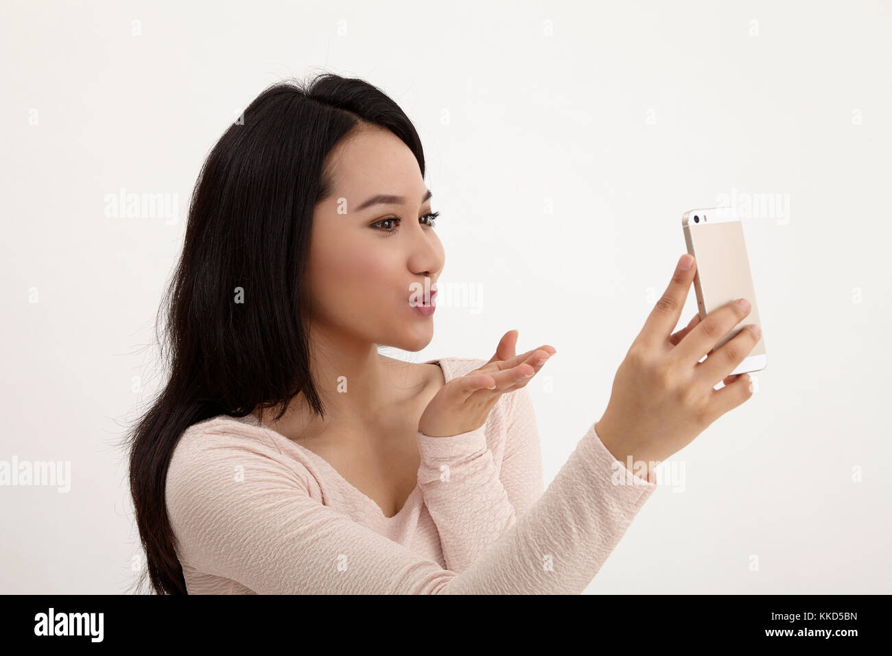 malay woman making a video call Stock Photo - Alamy
