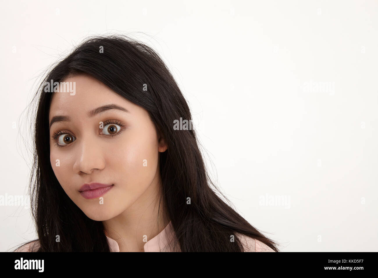 curious woman with a wide open eyes Stock Photo - Alamy