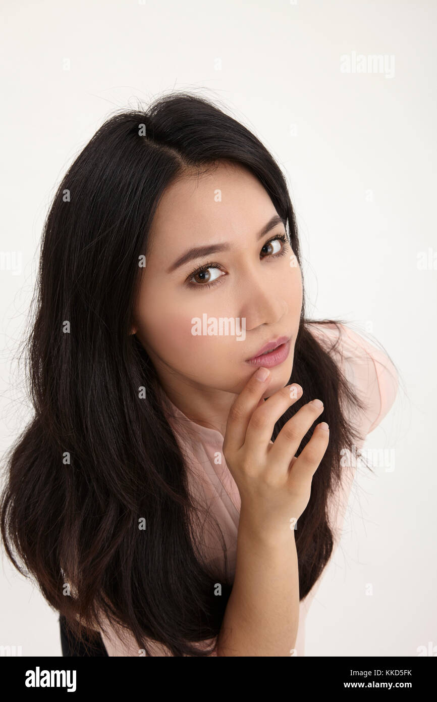 curious woman with a wide open eyes Stock Photo - Alamy