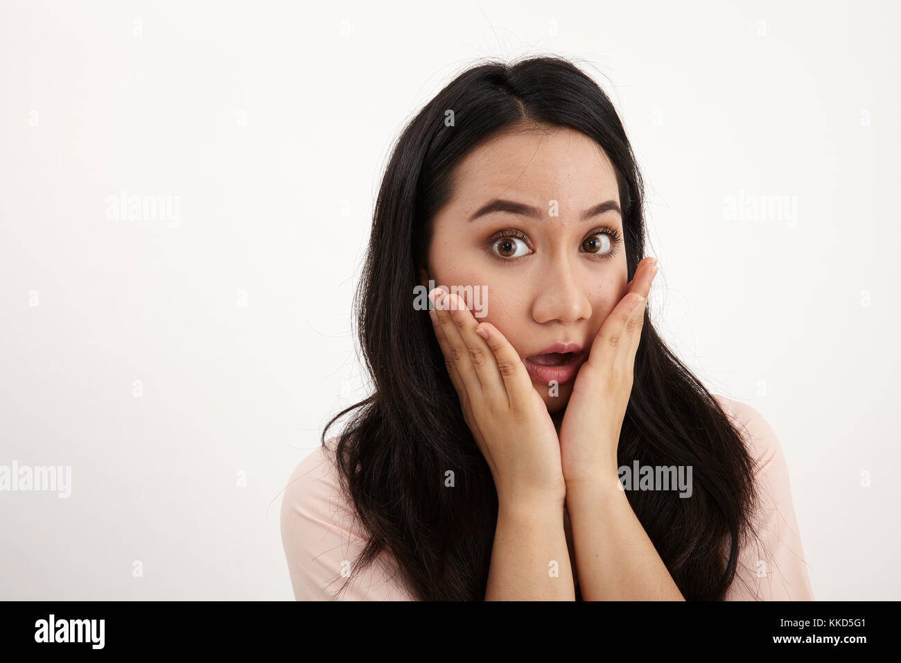 close up of curious woman with a wide open eyes Stock Photo - Alamy