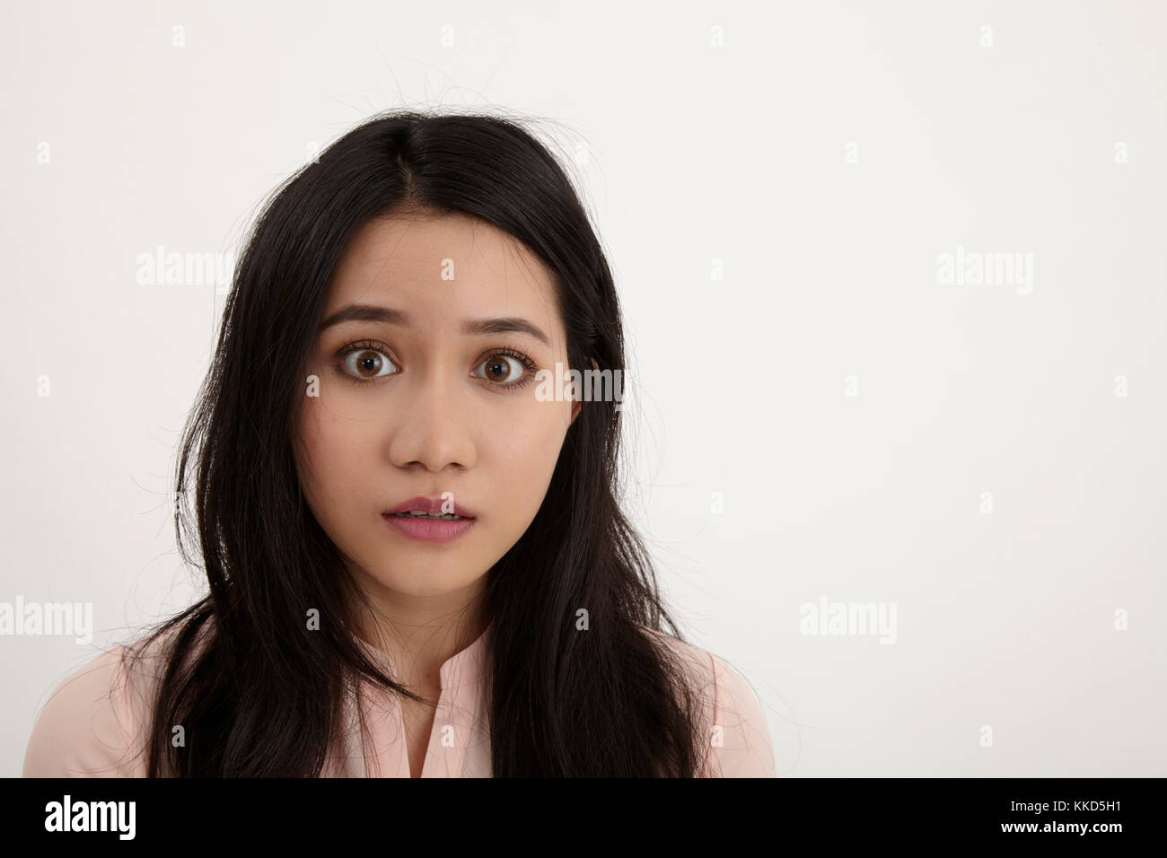 curious woman with a wide open eyes Stock Photo - Alamy