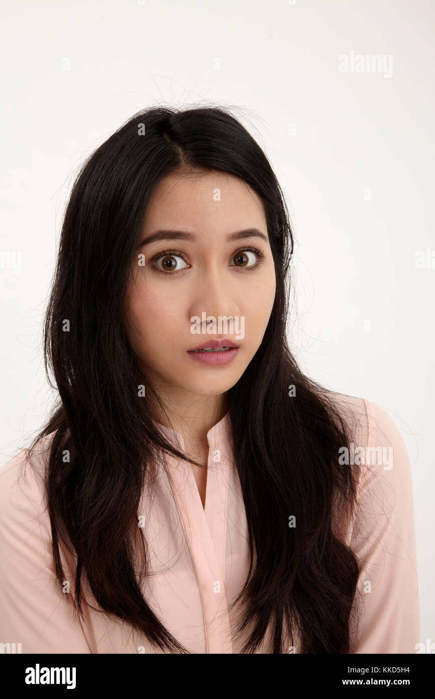 curious woman with a wide open eyes Stock Photo - Alamy