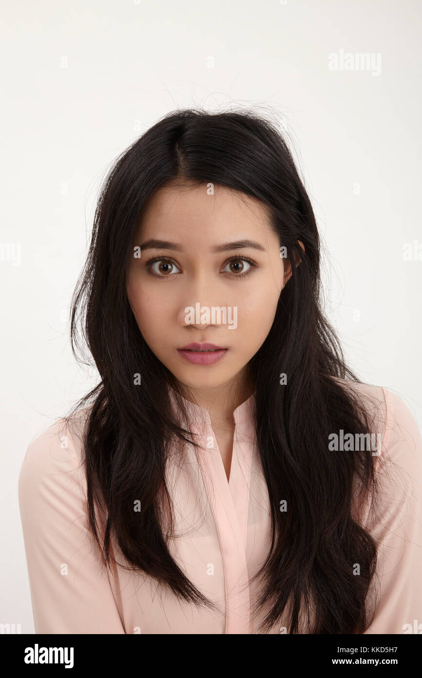 curious woman with a wide open eyes Stock Photo - Alamy