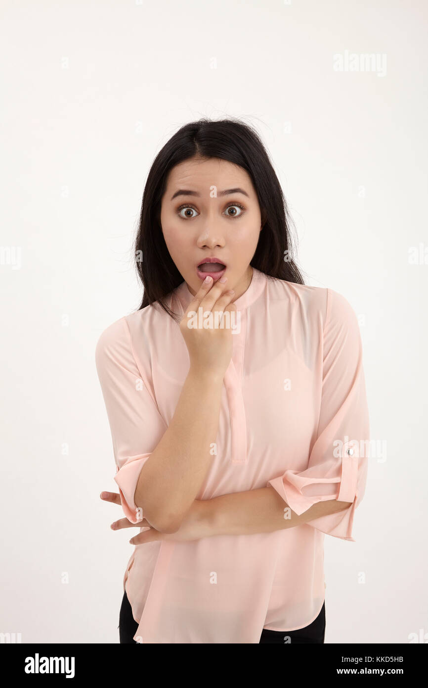 curious woman with a wide open eyes Stock Photo - Alamy