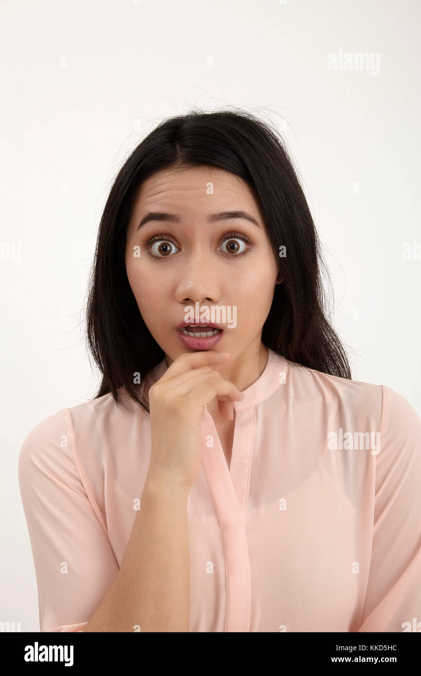 curious woman with a wide open eyes Stock Photo - Alamy