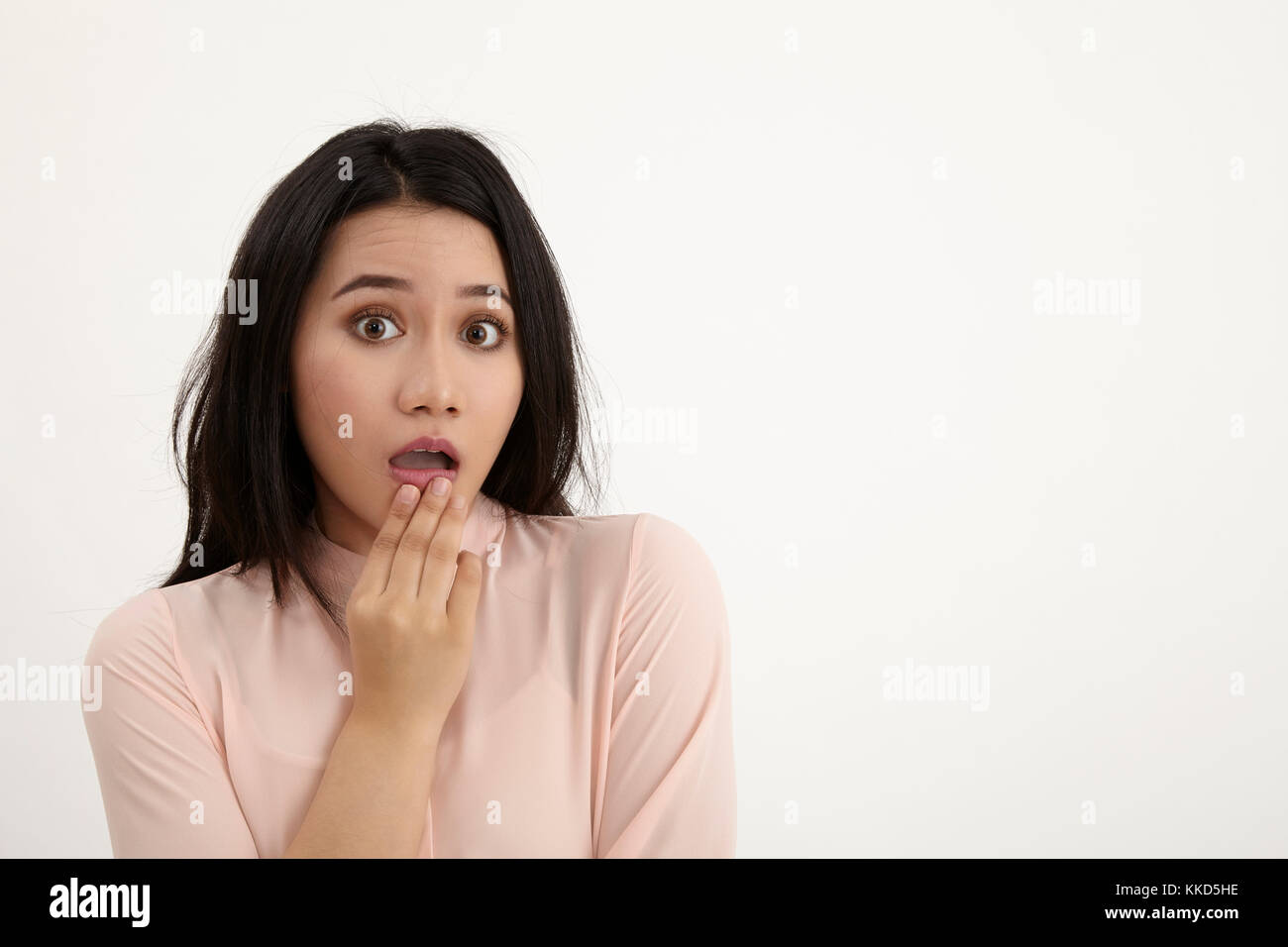 curious woman with a wide open eyes Stock Photo - Alamy