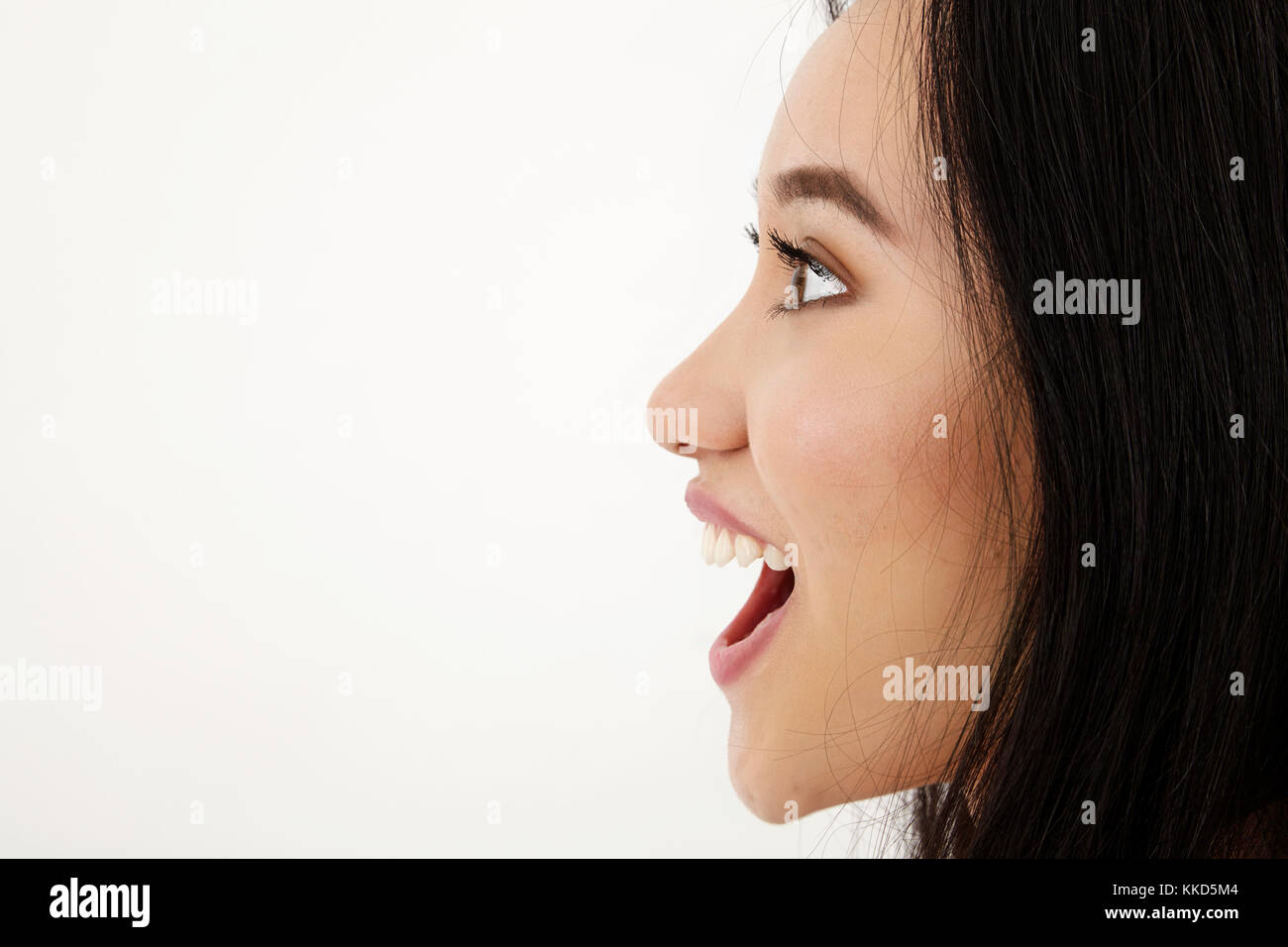 Profile woman screaming hi-res stock photography and images - Alamy