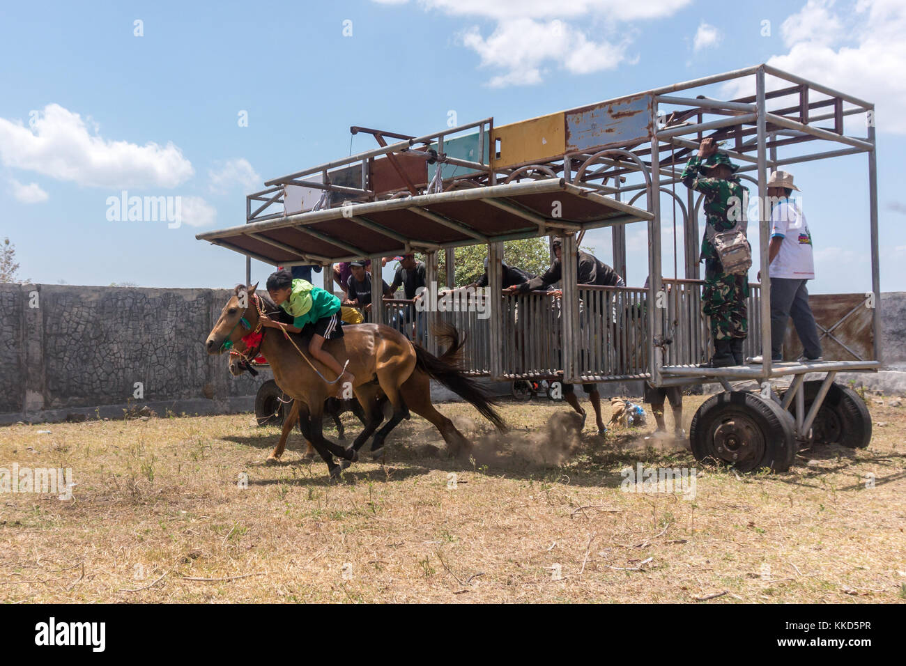 SUMBAWA BESAR,INDONESIA - SEPTEMBER 16, 2017: Main Jaran is traditional ...