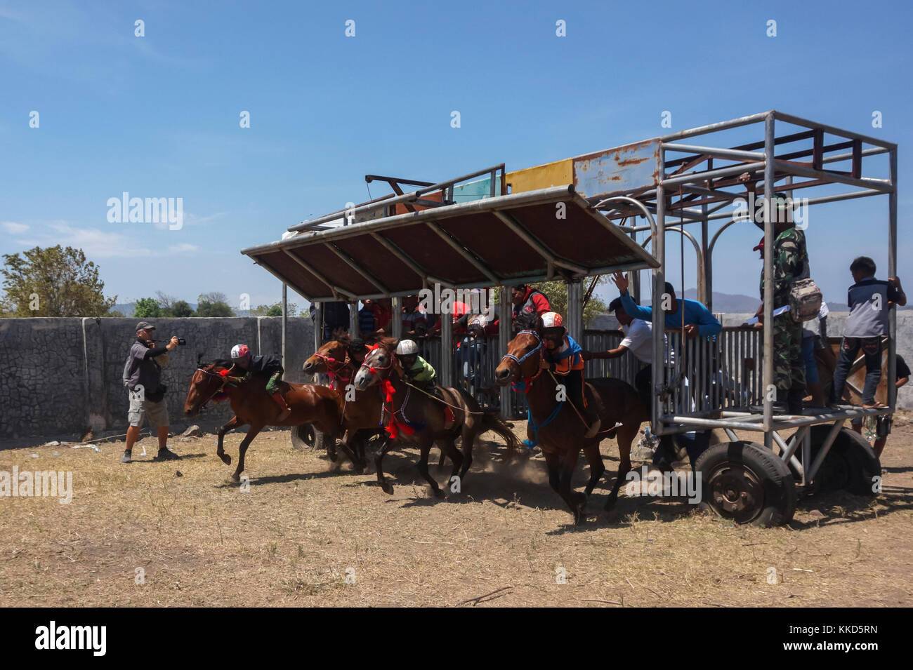 SUMBAWA BESAR,INDONESIA - SEPTEMBER 16, 2017: Main Jaran is traditional ...