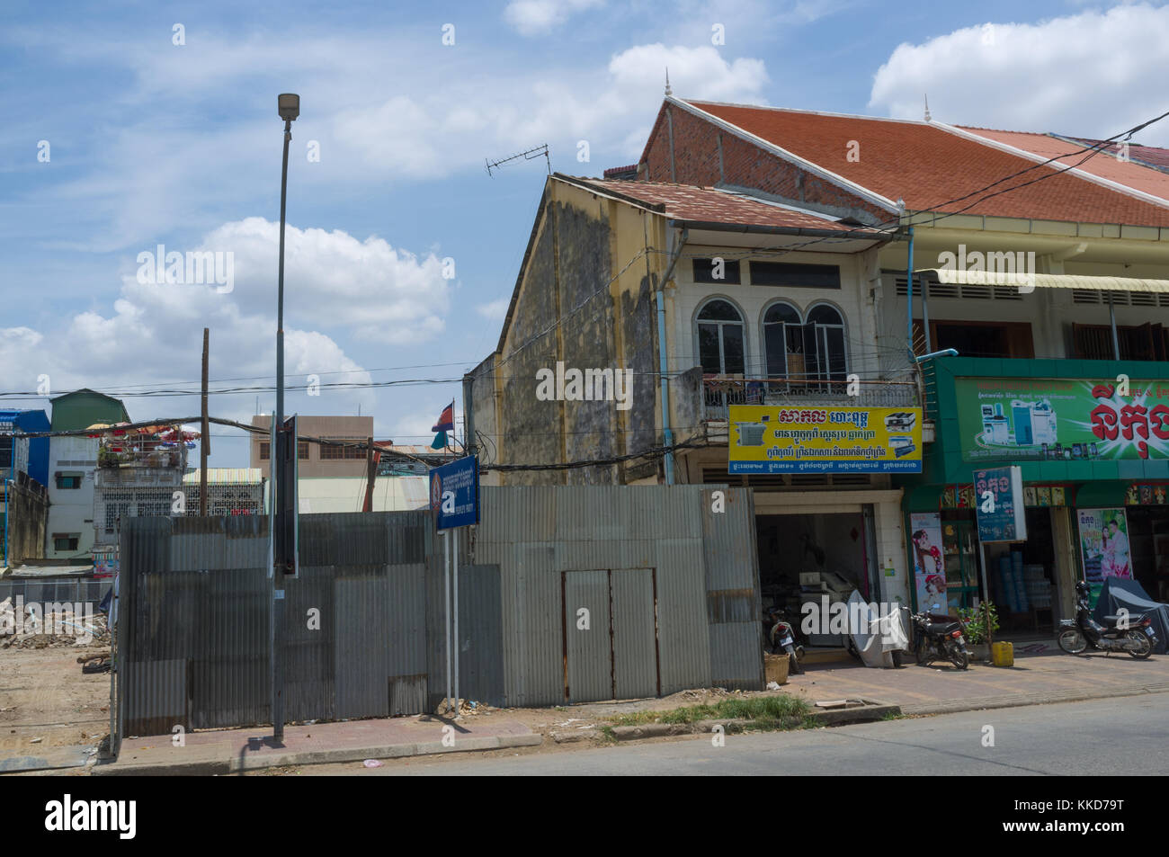 French colonial buildings and Chinese shophouses along street 1 of ...