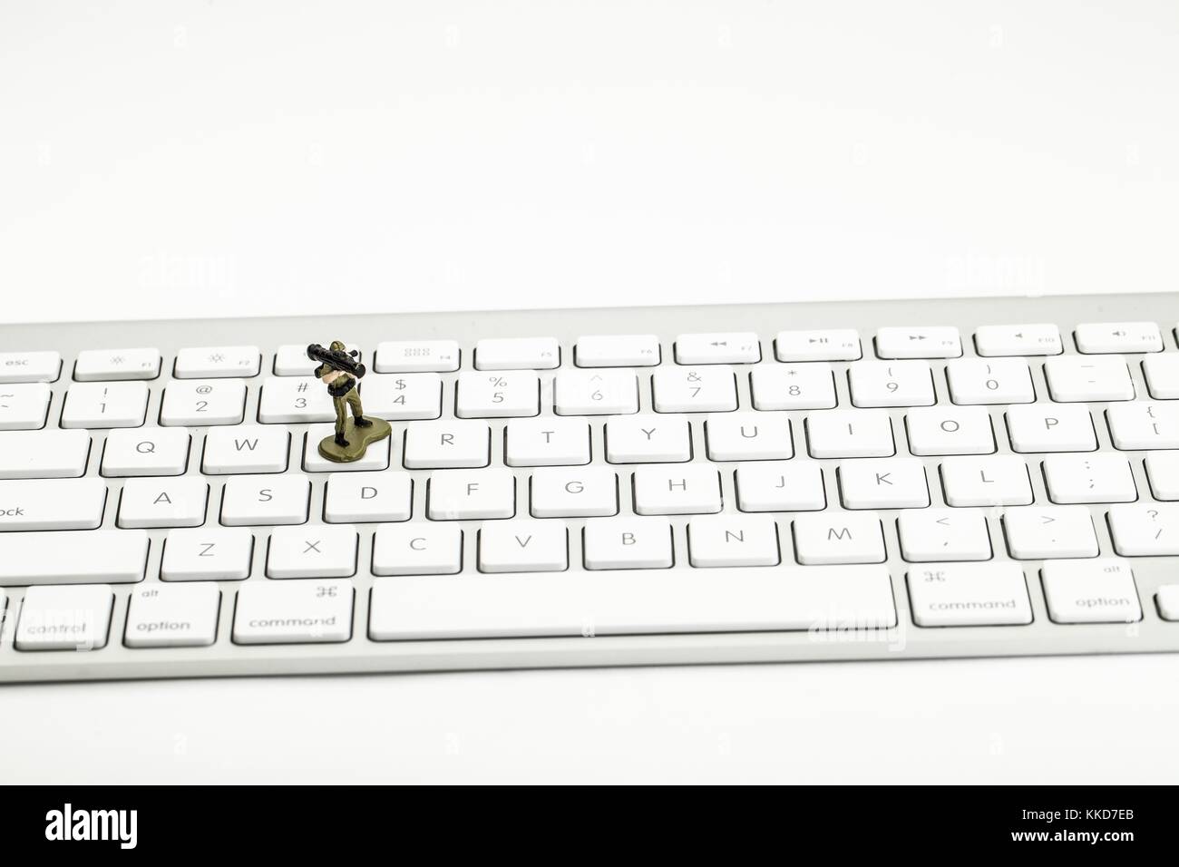 computer keyboard army men Stock Photo - Alamy