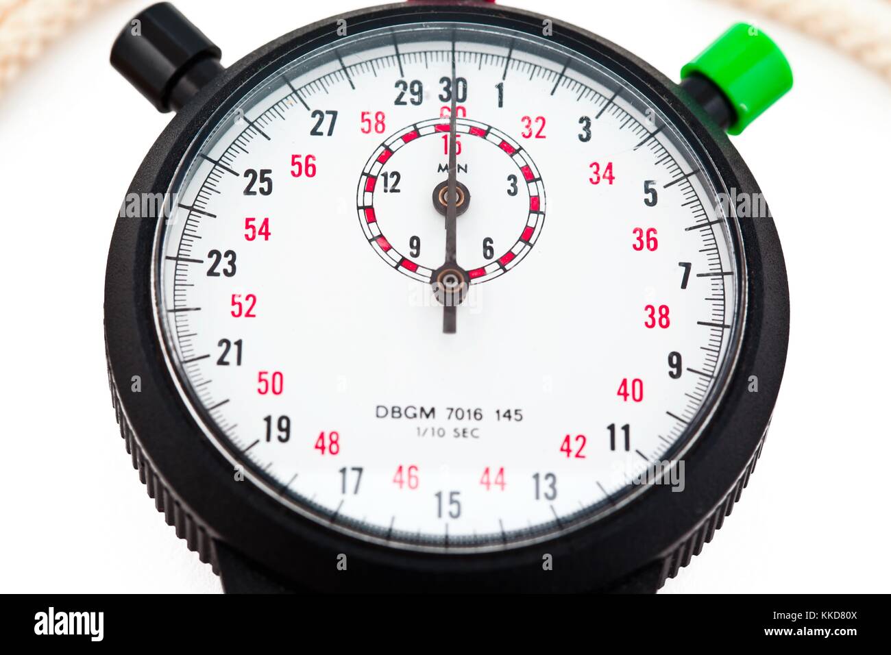 close up image of a stopwatch on white background Stock Photo - Alamy