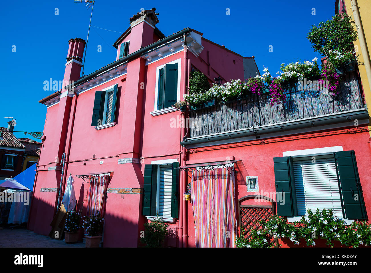 Colorful houses in Burano island near Venice, Italy Stock Photo - Alamy
