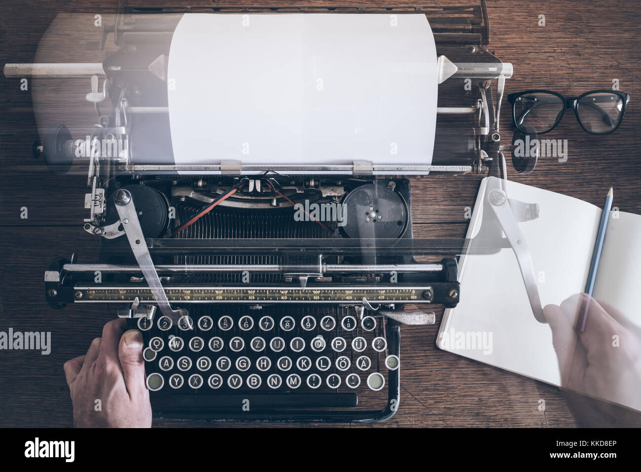 Man using typewriter High Resolution Stock Photography and Images - Alamy