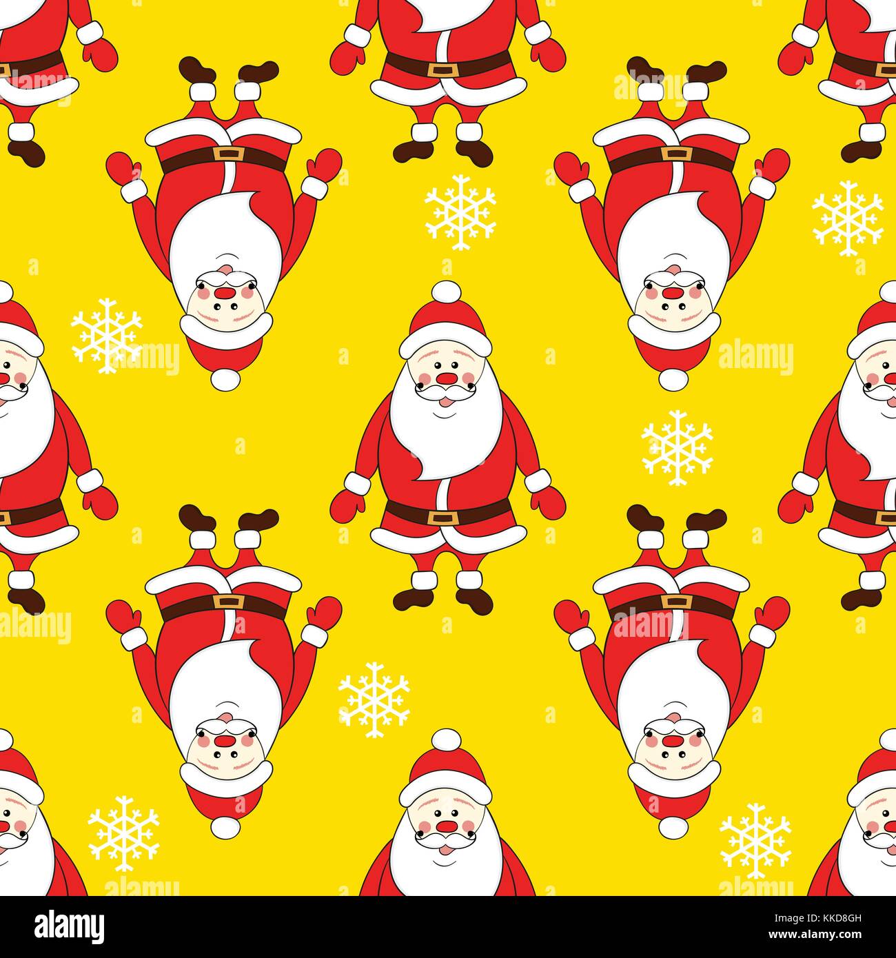 Christmas seamless pattern with cartoon Santa. Vector Stock Vector ...