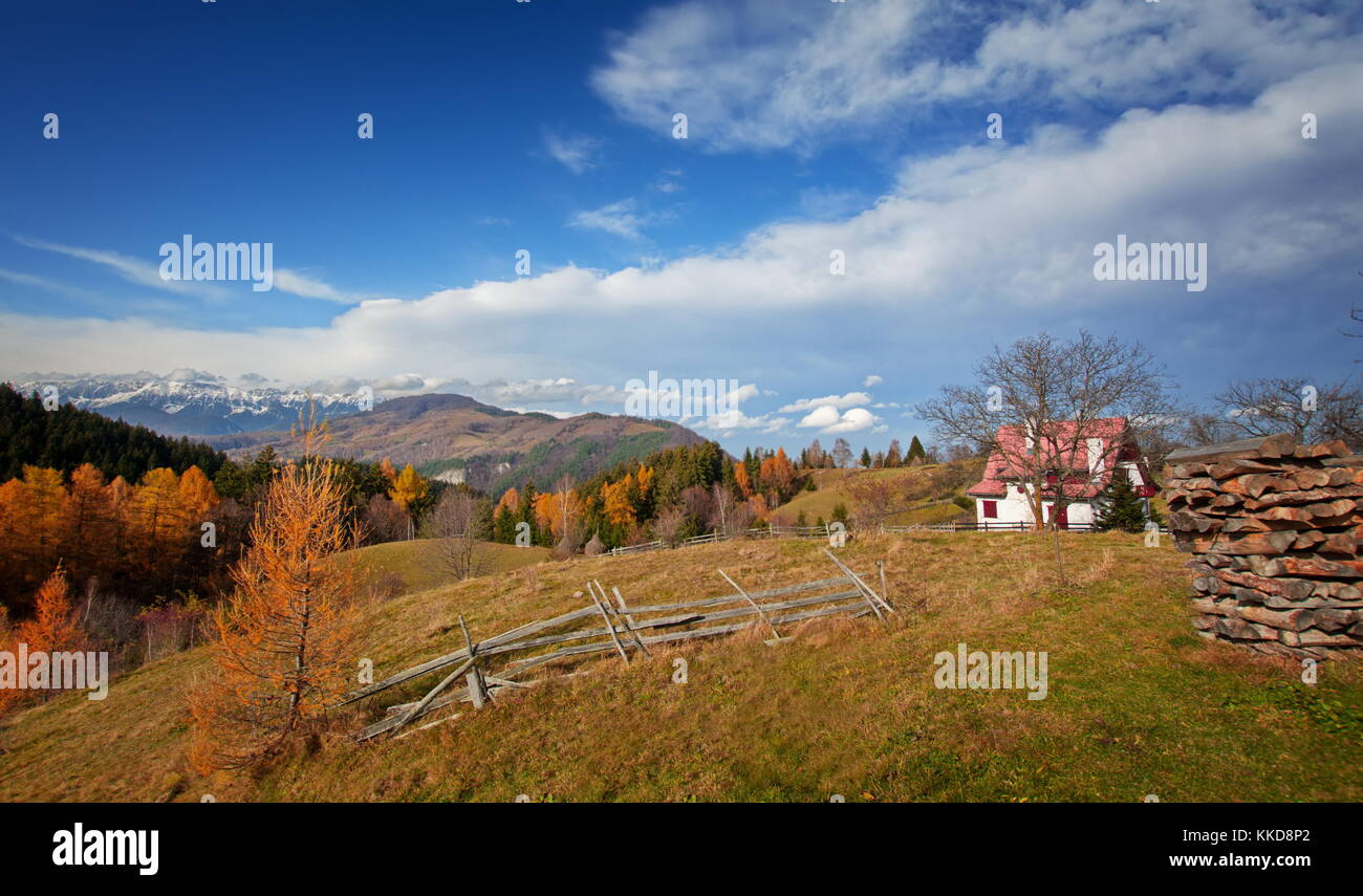 Beautiful season landscape from the countryside of Romania ...