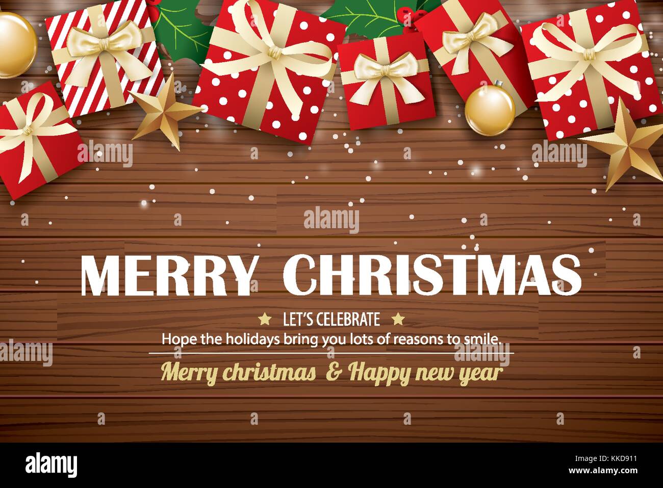 Merry christmas poster background design template. Typography and Stock ...