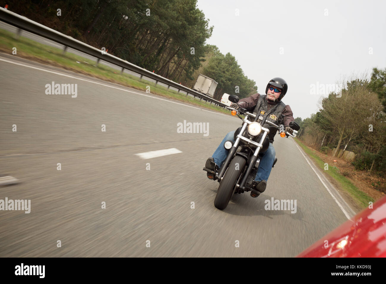 Fat man riding motorcycle hi-res stock photography and images - Alamy