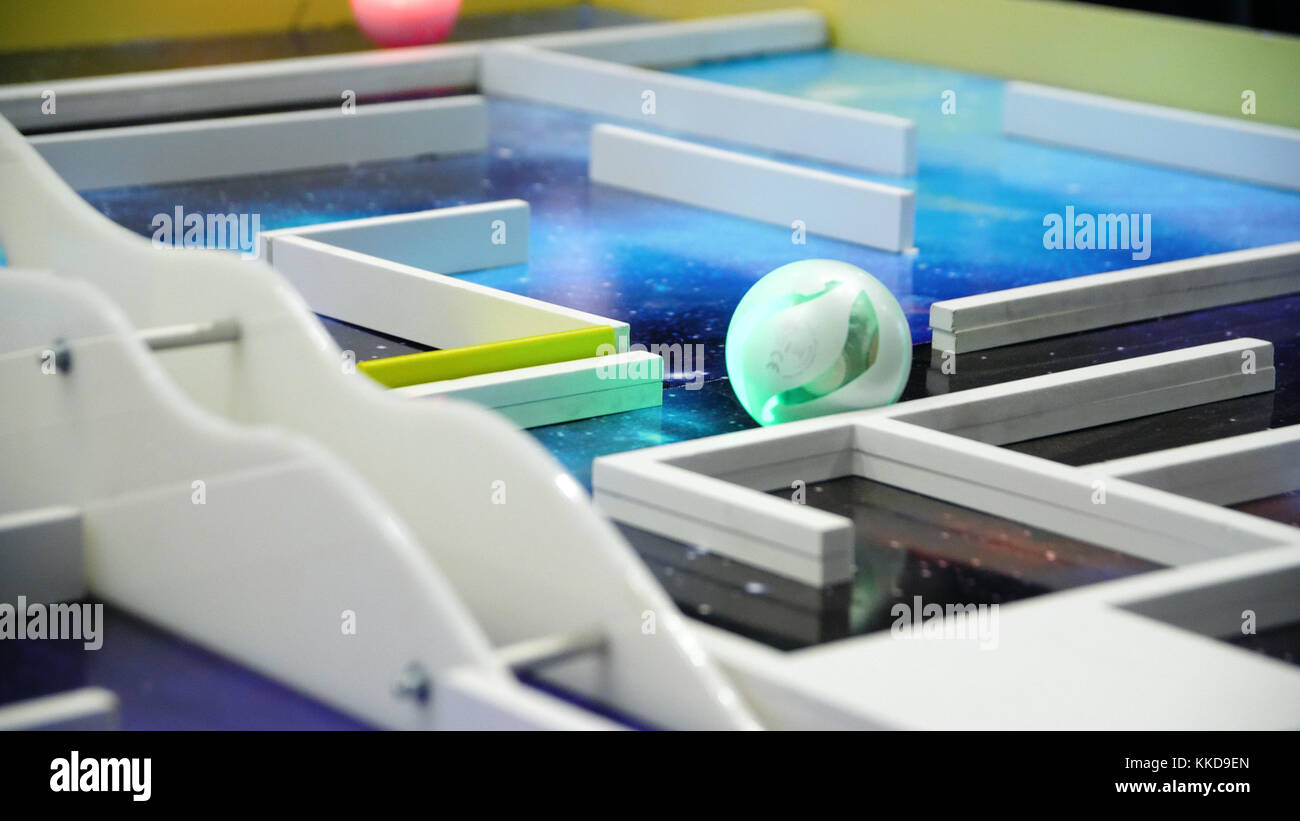 Robot ball on the track. Sphere-robot moves in the maze. Presentation ...