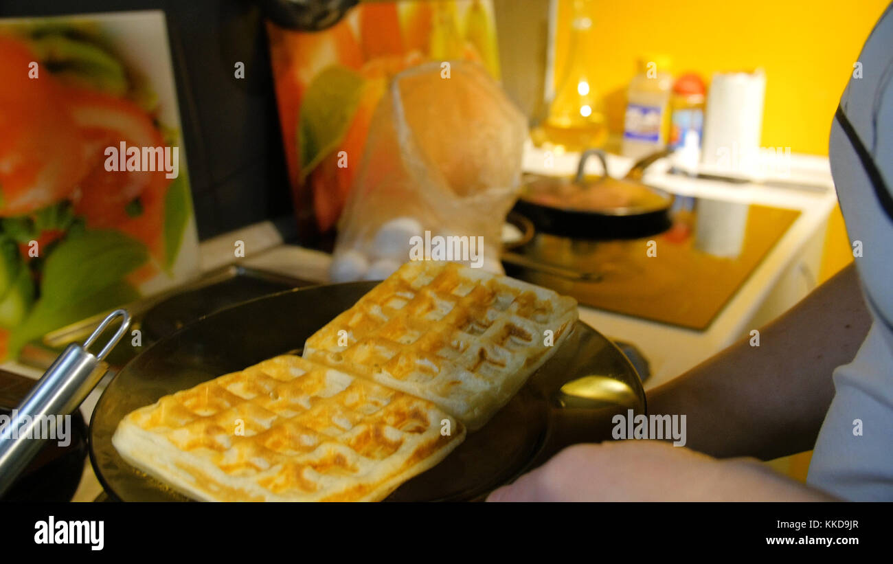 Viennese waffles waffle iron hi-res stock photography and images - Alamy