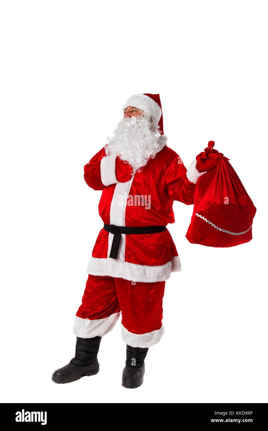 Authentic Santa Claus. Isolated on white Stock Photo - Alamy