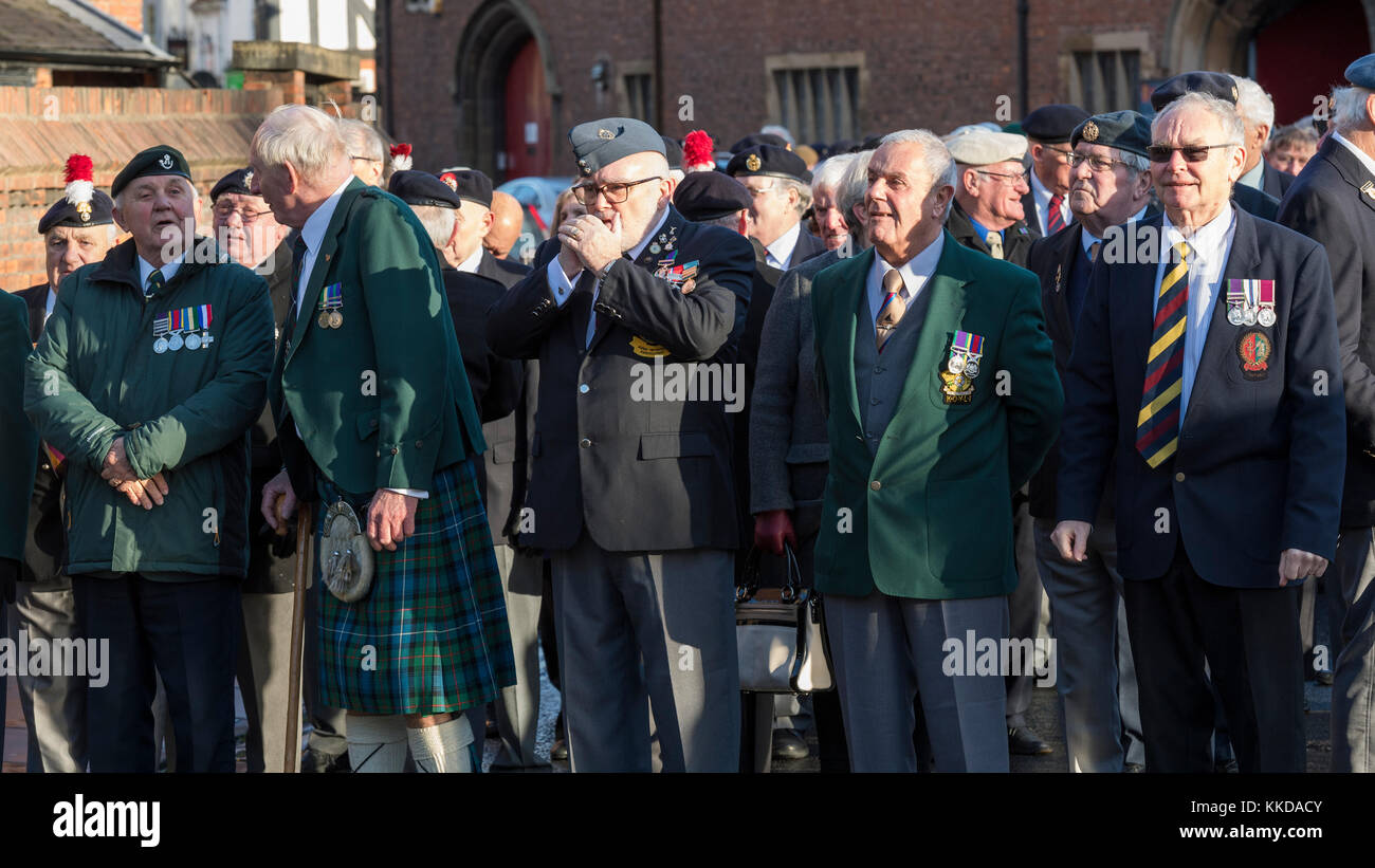 British veterans stand before parade commemorating 50th anniversary of ...