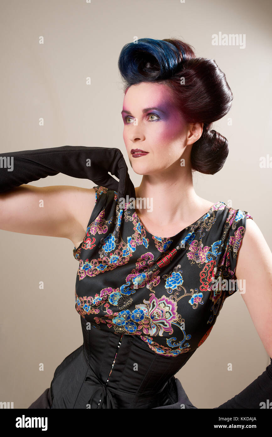 Head and shoulders of a girl with hairstyle Stock Photo - Alamy