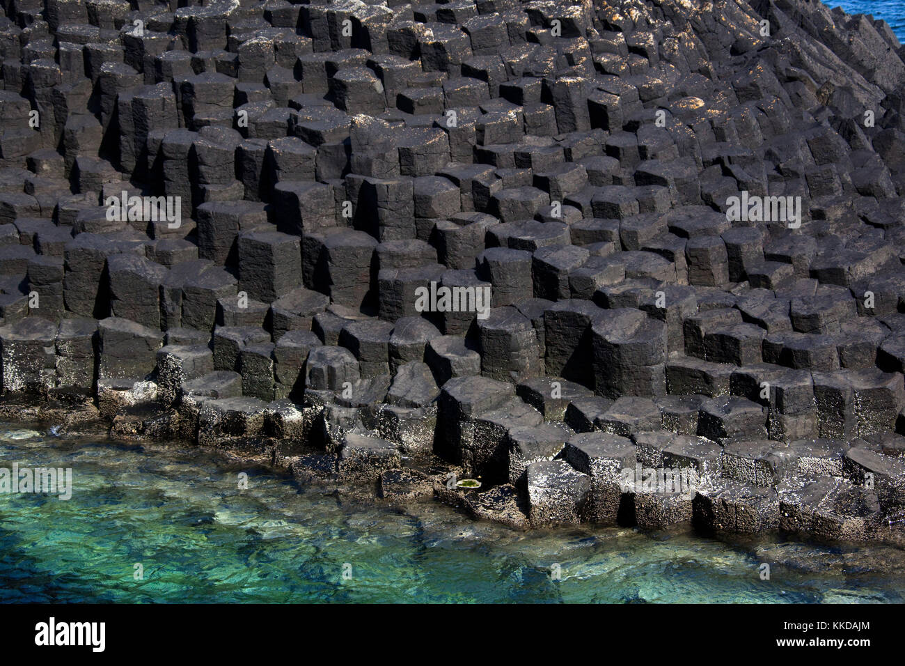 Basalt rock formation on the island of Staffa in the Treshnish Islands ...