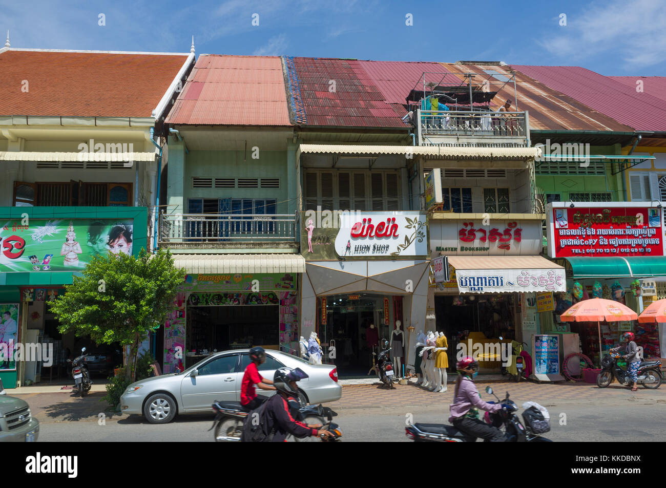 French colonial buildings and Chinese shophouses along street 1 of ...