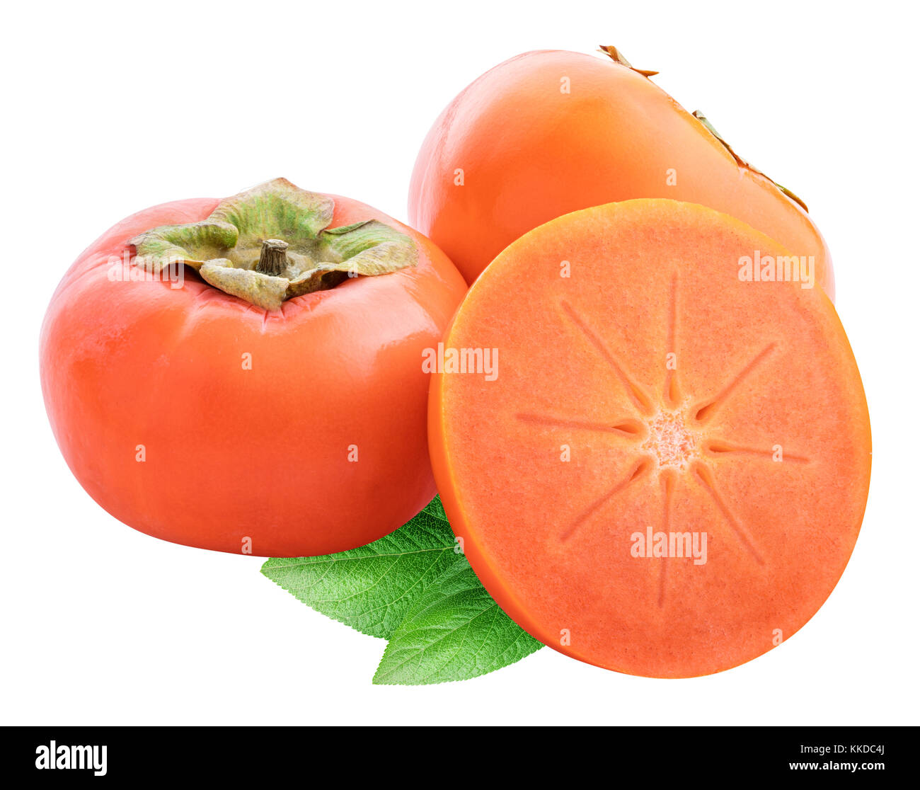 Fresh persimmon isolated on white background with clipping path Stock ...