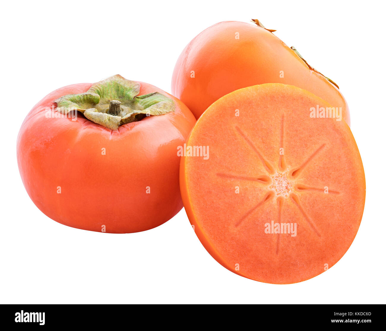 Fresh persimmon isolated on white background with clipping path Stock ...